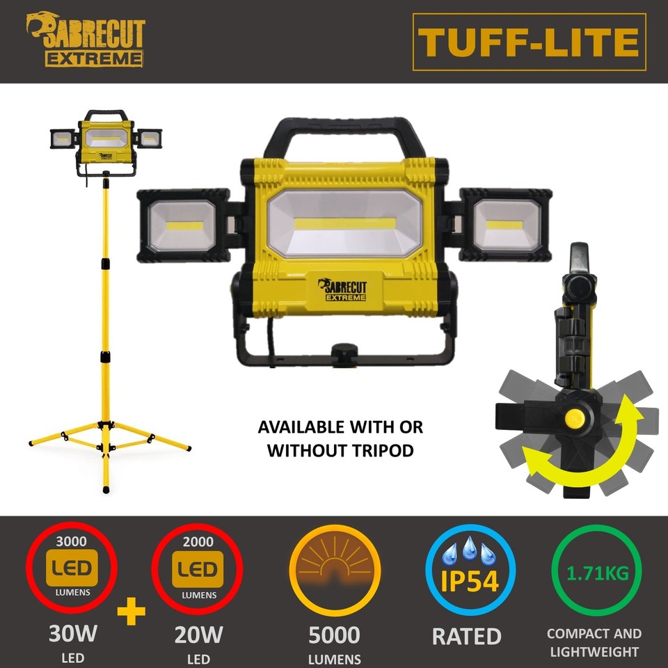 LED Flood Light Tripod Stand Camp Work Site Emergency Lamp Stand Single ...