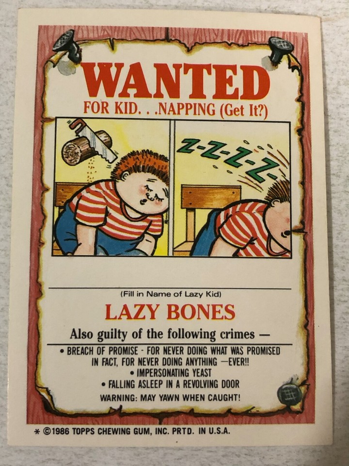 Shorned Sean Garbage Pail Kids Trading Card 1986 GPK Sticker | eBay