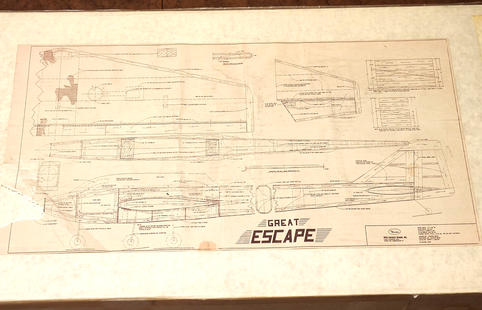 Vintage Bridi Great Escape Pattern Balsa RC Model Airplane Kit | eBay