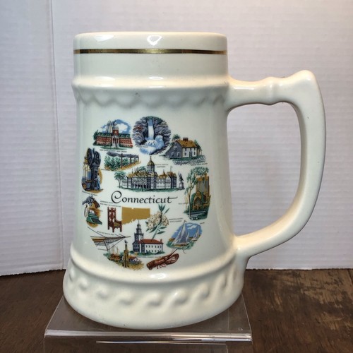 Vintage Conrad Crafters State of Connecticut Ceramic Stein Mug VG! | eBay