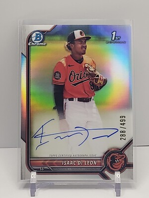 2022 Bowman Chrome Isaac De Leon #CPAID Refractor Prospect Auto /499 | eBay