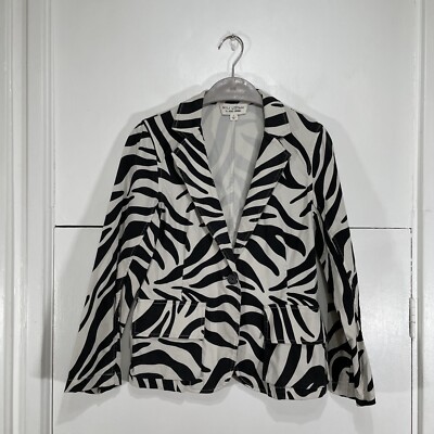 Nili Lotan Addison Blazer Jacket Zebra Print Size 2 Women’s | eBay
