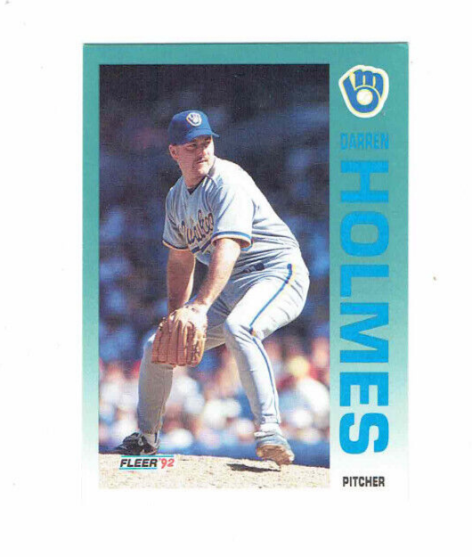 Darren Holmes Pitcher Milwaukee Brewers #179 Fleer 1992 Baseball Card ...