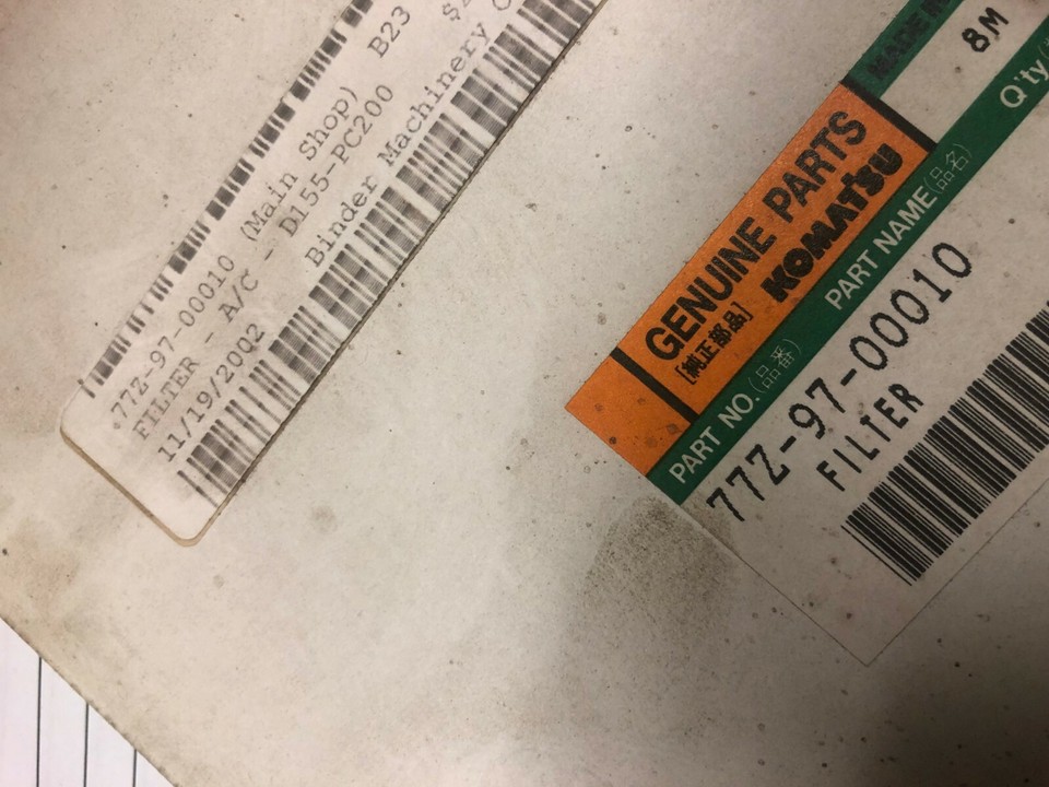 77Z-97-00010 KOMATSU CABIN AIR FILTER - FITS KOMATSU PC200-6 6D95,PC220 ...