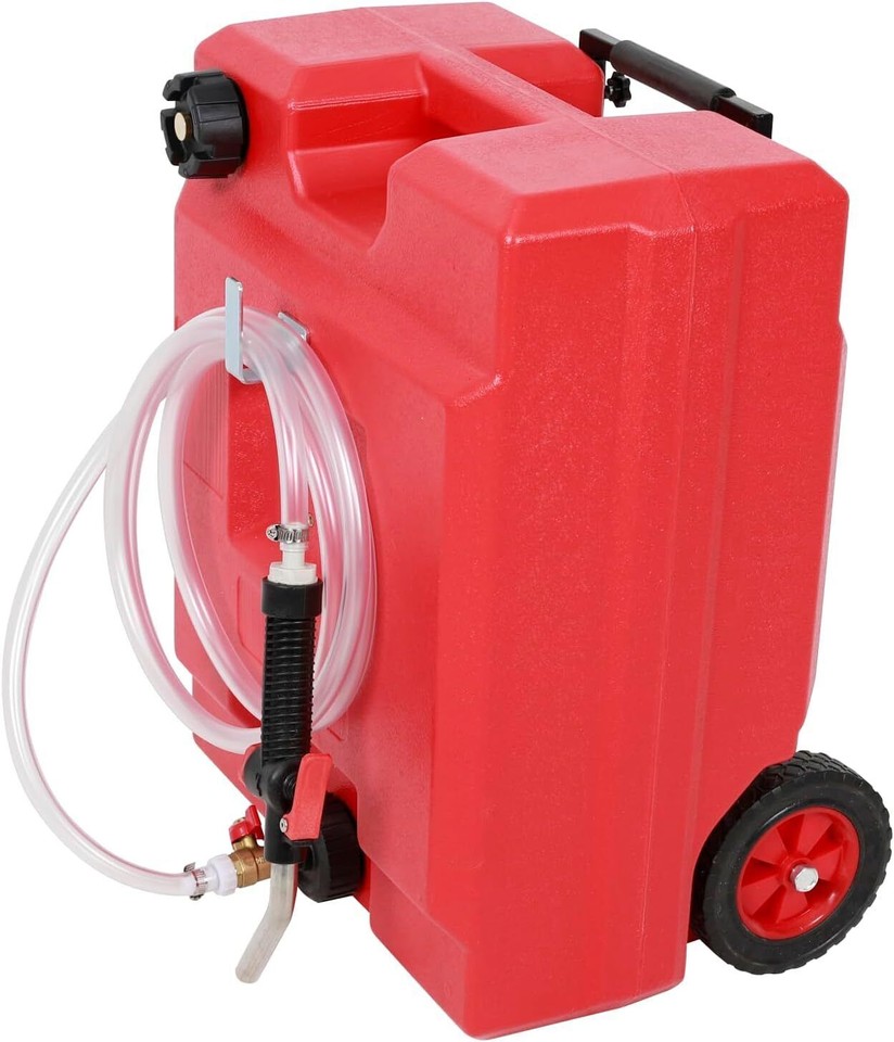 13Gallon Portable Gas Fuel Caddy Tank w/ Siphon Pump & Wheelsfor ...