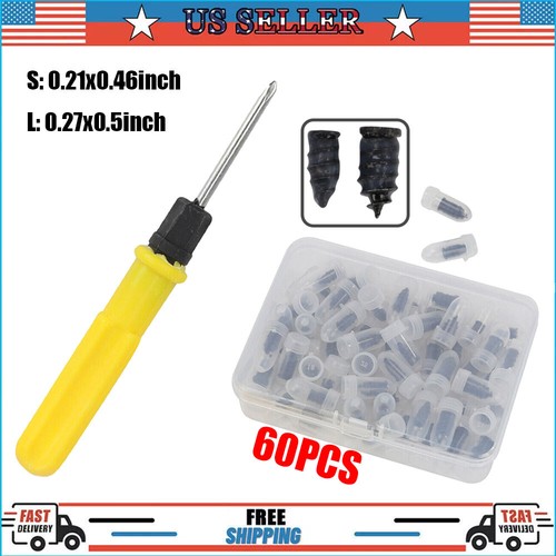 61x Car Tubeless Vacuum Tyre Puncture Repair Kit Screw Nails Tire Patch ...
