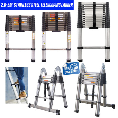 Telescoping Ladder 16ft 12ft 10ft Folding Ladder Multi-Purpose ...
