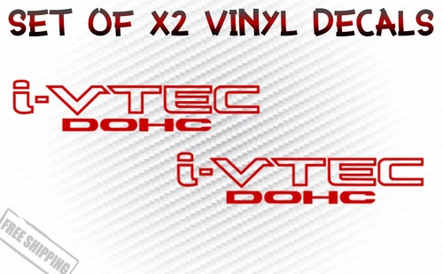 [#38] 2x Red i-VTEC DOHC Vinyl Decal Stickers Emblem For Honda Acura ...