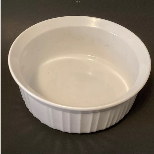 Corning Ware French White Round 1.5 QT Casserole Baking Dish Stoneware ...