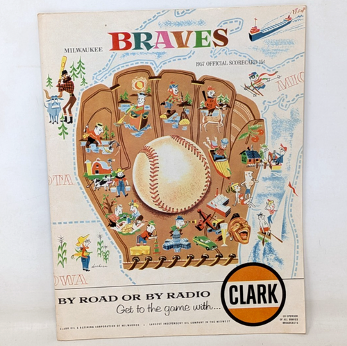 Vintage 1957 Milwaukee Braves Cincinnati Redlegs MLB Baseball Score ...