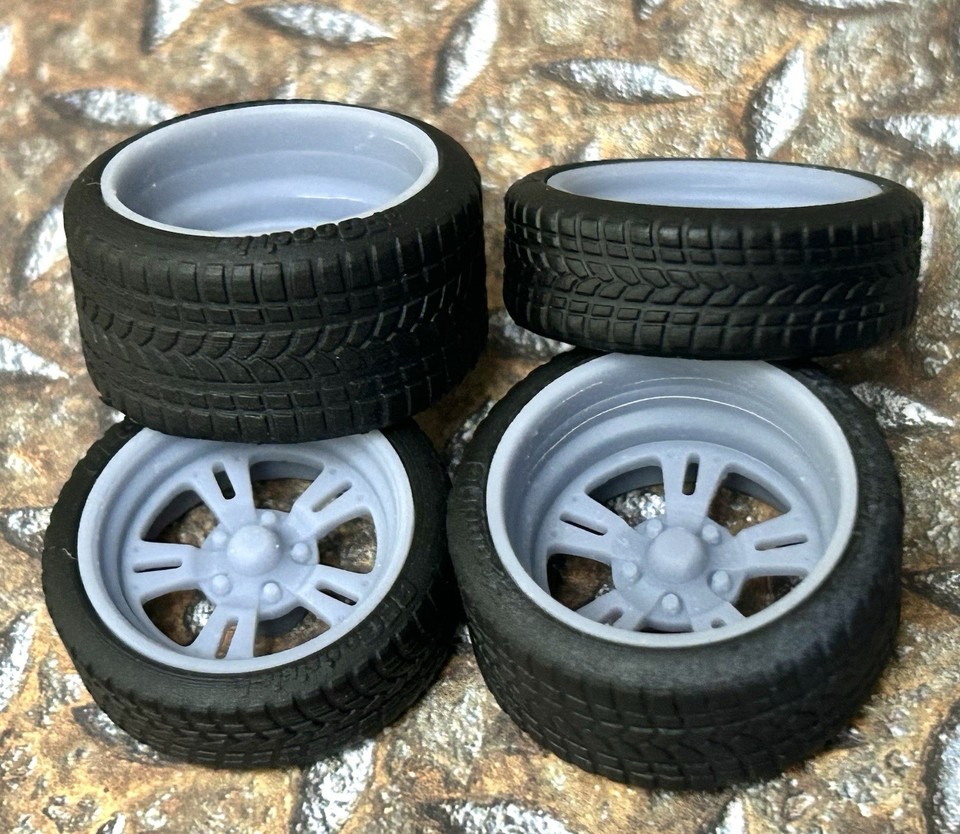 1/24 Scale: 21/20 Inch “Amer Racing VF480” Wheels With Wide Rear Street ...