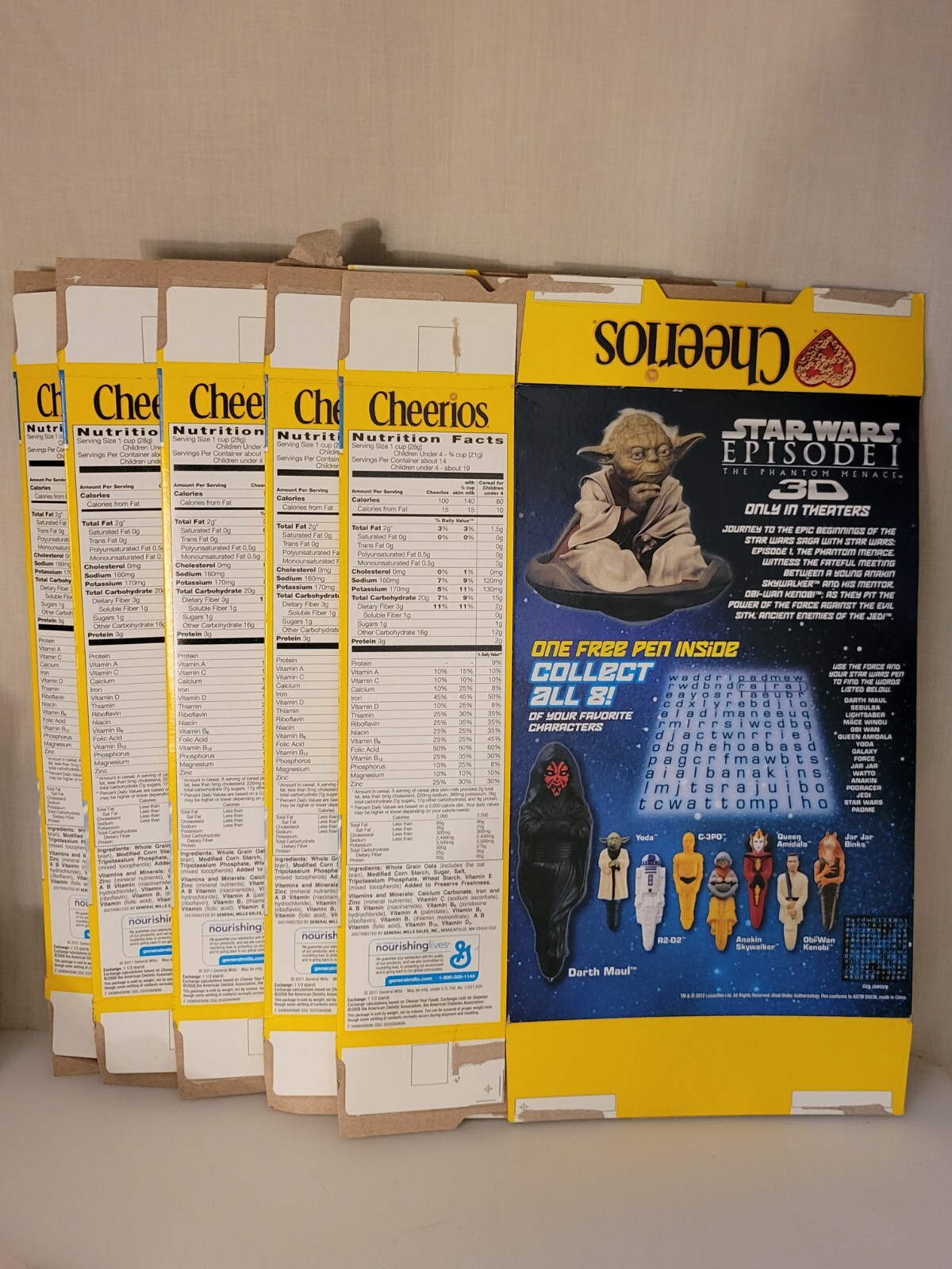 Star Wars Cheerios Cereal Boxes from 2011 lot of 5 Folded 1H128 | eBay
