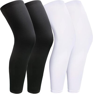 2 Pairs Leg Sleeves,Full Leg Compression Sleeve for Men Women,Long Knee ...