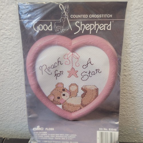 Good Shepherd Cross Stitch Kit ~Reach For A Star~ 1986 bear heart NOS ...