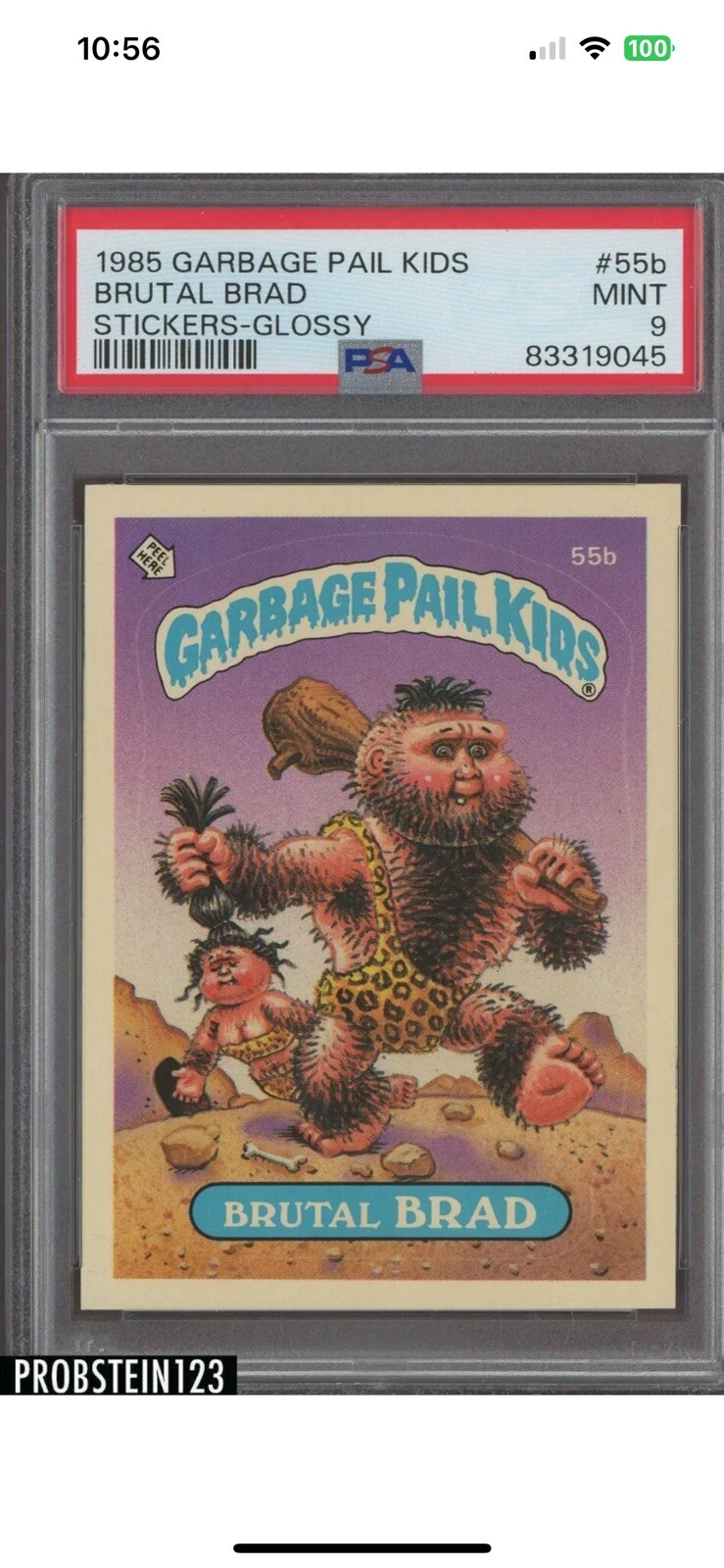 1985 Topps Garbage Pail Kids GPK Stickers Glossy #55b Brutal Brad PSA 9 ...