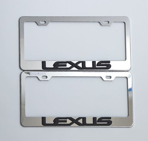 2 pcs Silver License Plate Frame for 3D Lexus Black Logo | eBay