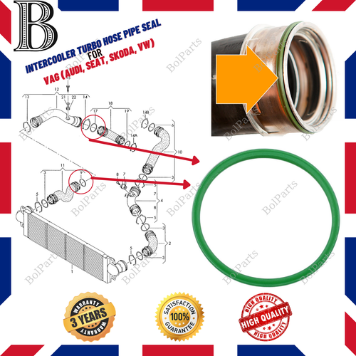 Intercooler Turbo Hose Seal O-Ring for AUDI VW SEAT SKODA VAG 53.95mm ...