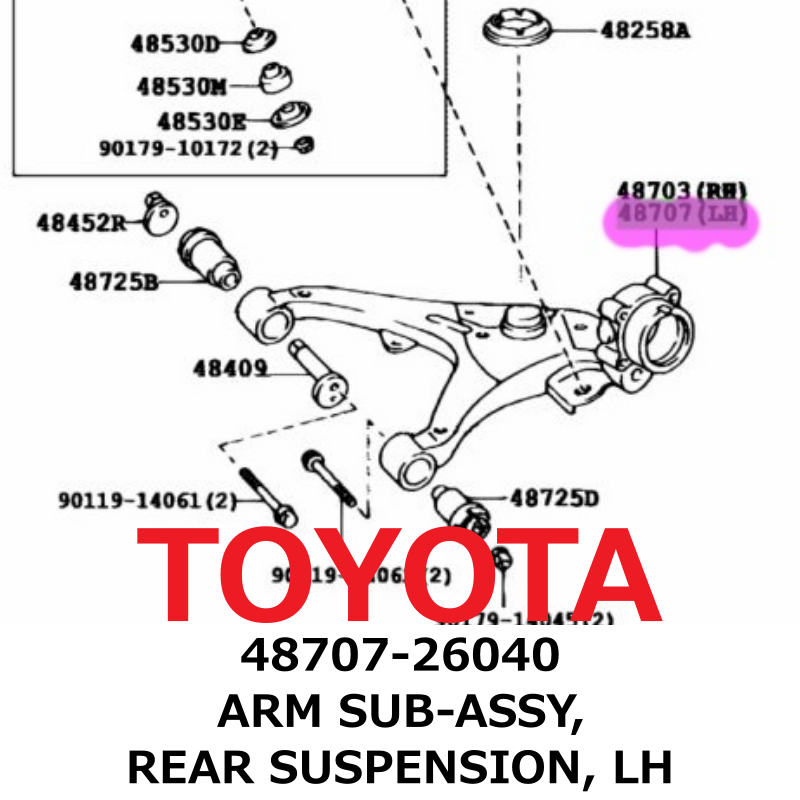 【NEW】Toyota Genuine Grand Hiace Granvia Hiace ARM SUB-ASSY, REAR ...