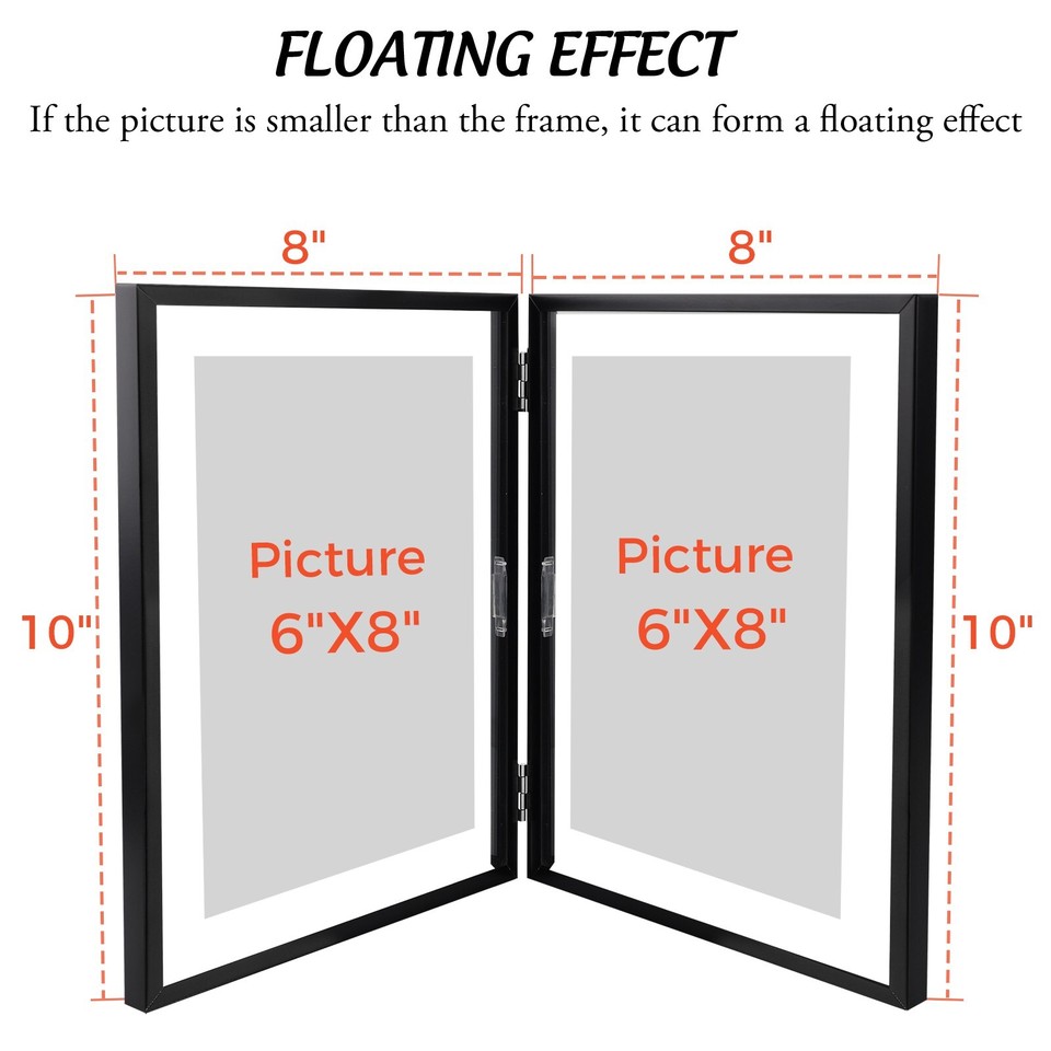 Floating Frame for Picture Metal Picture Frames with Double Real Glass ...