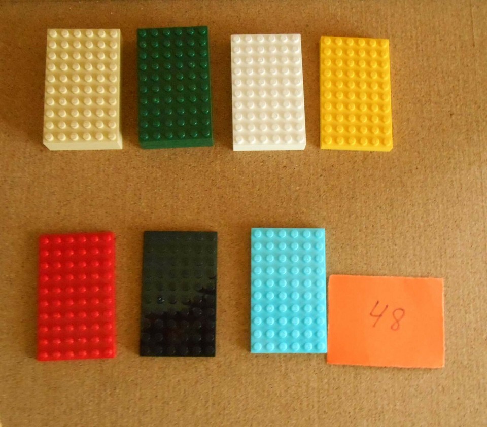 Lot of 16 Lego 6 x 10 Dot Green Tan White Yellow Black Base Plate O48 ...