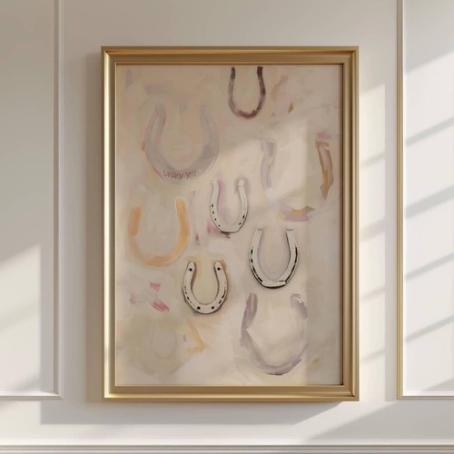 Horseshoe Poster – Modern Western Wall Art, Retro Cowboy Home Decor ...