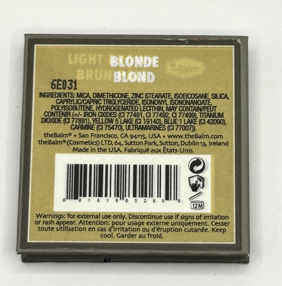 The Balm Brow Pow Long Lasting HTF LIGHT BLONDE Eyebrow Powder -0.03 Oz ...
