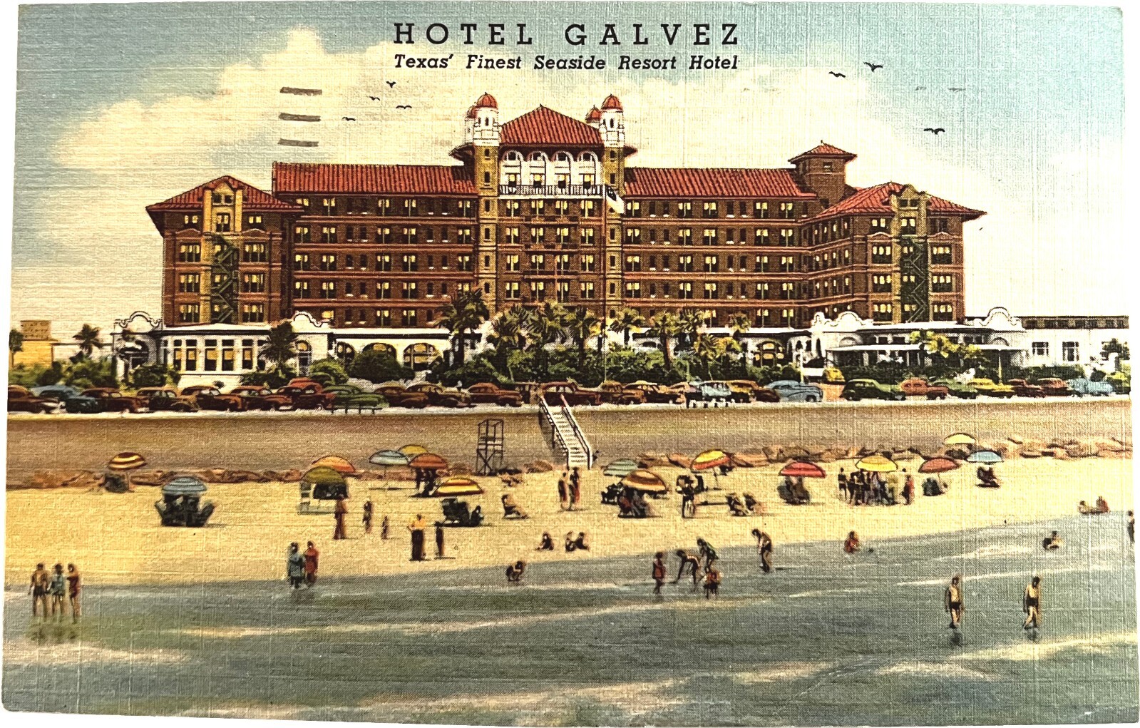 Hotel Galvez, Galveston, Texas, vintage postcard 1954 | eBay