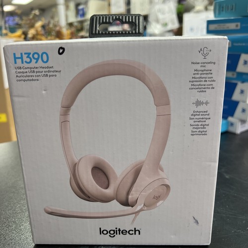 Logitech H390 USB Computer Wired Headset - Rose Pink - Brand New Sealed ...