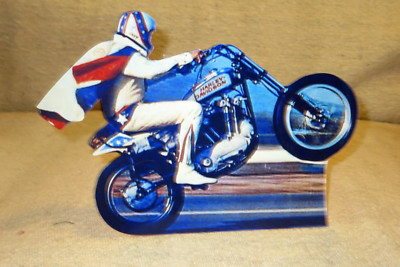 Evel Knievel Motorcycle Daredevil Tabletop Display Standee 10" Long | eBay