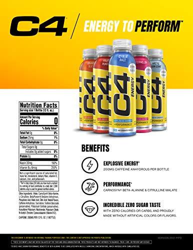 Cellucor C4 Energy Non-Carbonated Zero Sugar Energy Drink 1 2 FL OZ ...