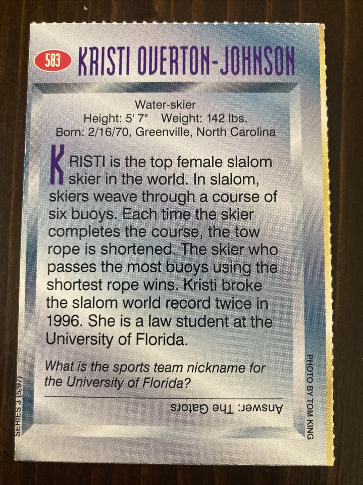 1997 Sports Illustrated for Kids Series 2 Kristi Overton-Johnson #583 ...