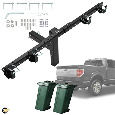 Hitch Mount Trash Can Hauler For 2in Hitch Receiver Double Can Garbage ...