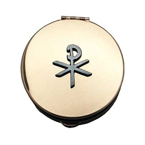 Pyx With Chi-Rho Cross (PS131) - 1 1/2" Diameter, 1/2" Deep, Polished ...