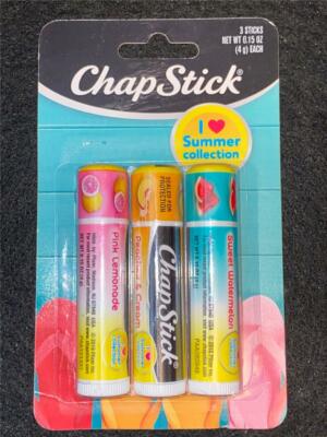 Chapstick I Love Summer 3 Pack SEALED Lemonade Watermelon Peaches ...