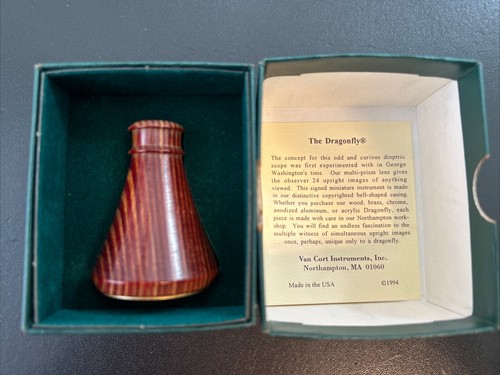 Van Cort Instruments Wood Brass Dioptric Scope Kaleidoscope Dragonfly ...
