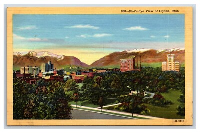 Birds Eye View Ogden Utah UT UNP Linen Postcard N18 | eBay