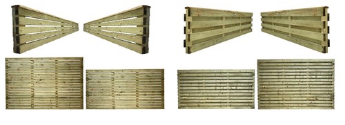 Premier Roma Single and Double Slatted Contemporary Fence Panel 3ft and ...