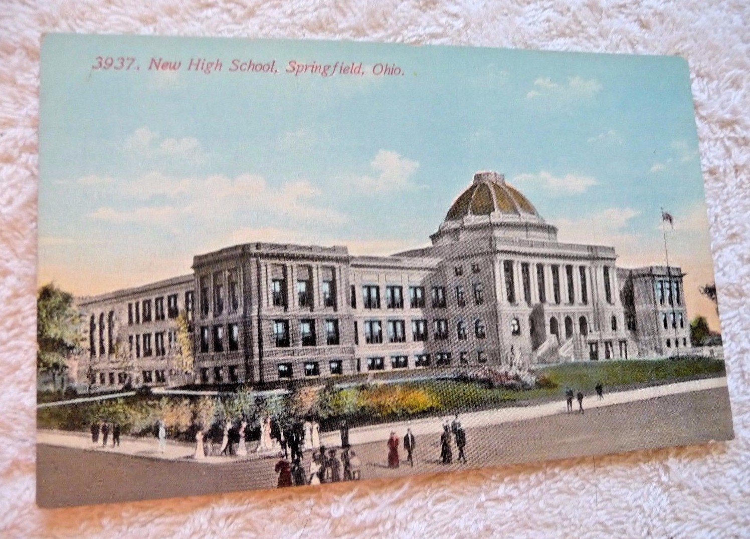 VINTAGE COLORED POSTCARD NEW HIGH SCHOOL SPRINGFIELD OHIO | eBay