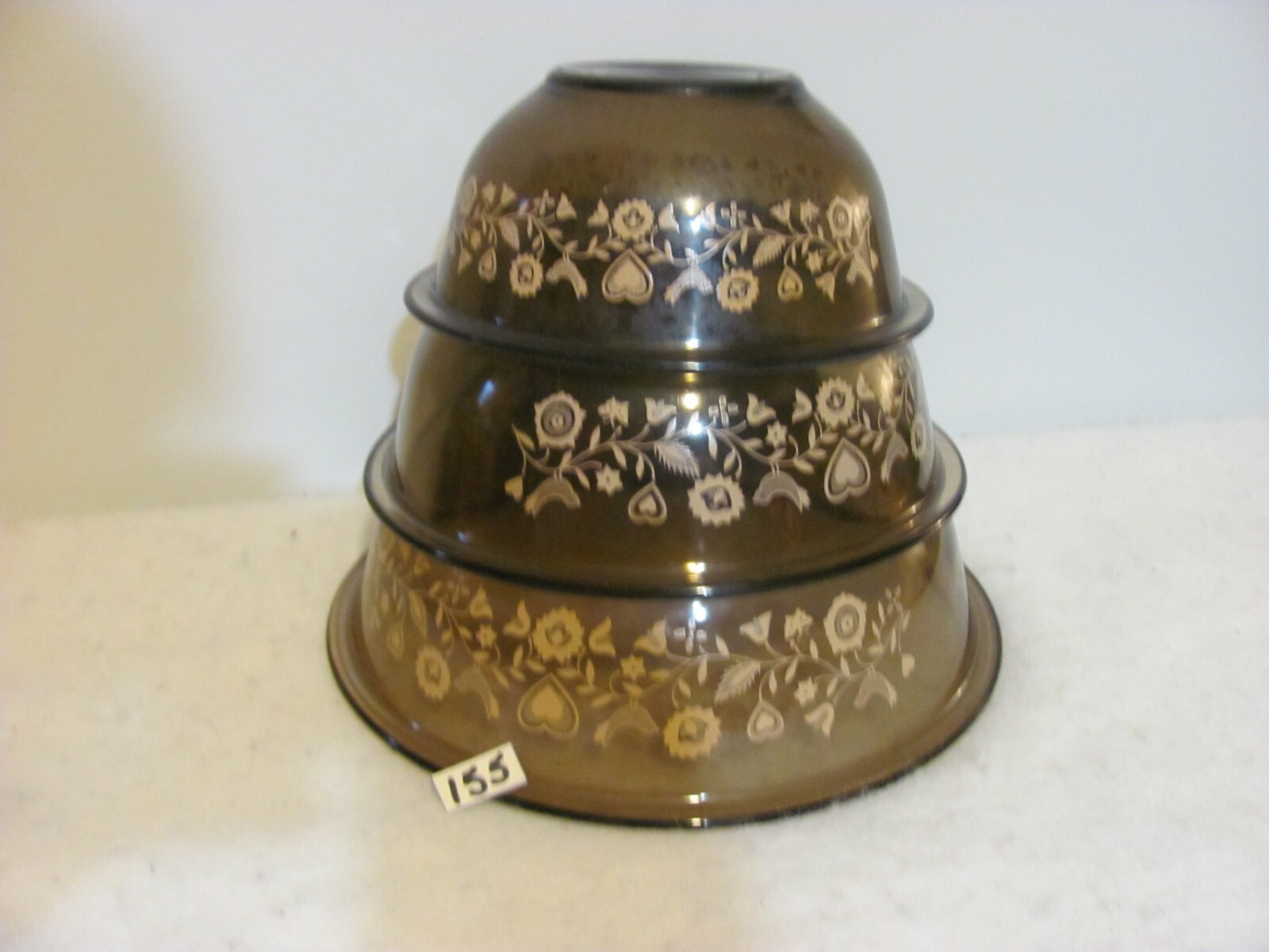 Set of Vintage Amber Pyrex Mixing Bowls Festive Harvest 155 | eBay