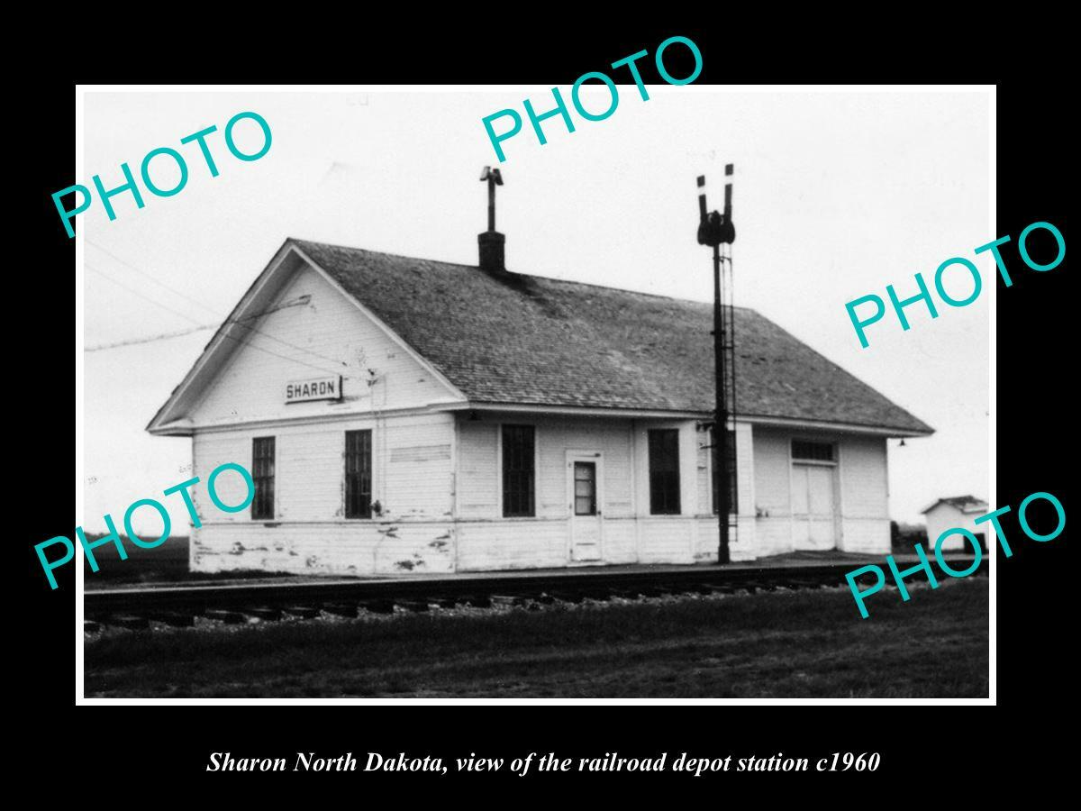 OLD 8x6 HISTORIC PHOTO OF SHARON NORTH DAKOTA THE RAILROAD DEPOT c1960 ...