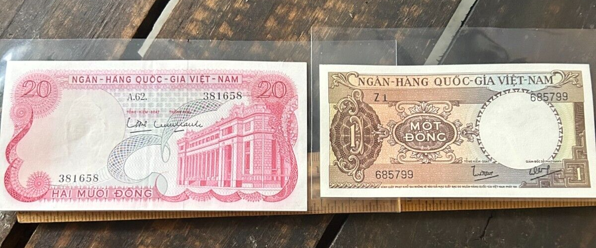 Vintage 1964 Vietnam 1 Dong & 20 Dong Notes | eBay