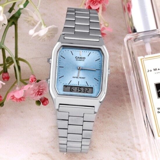 Casio AQ-230A-2A1 Vintage Trending Color Ice Blue Analog Digital Unisex ...