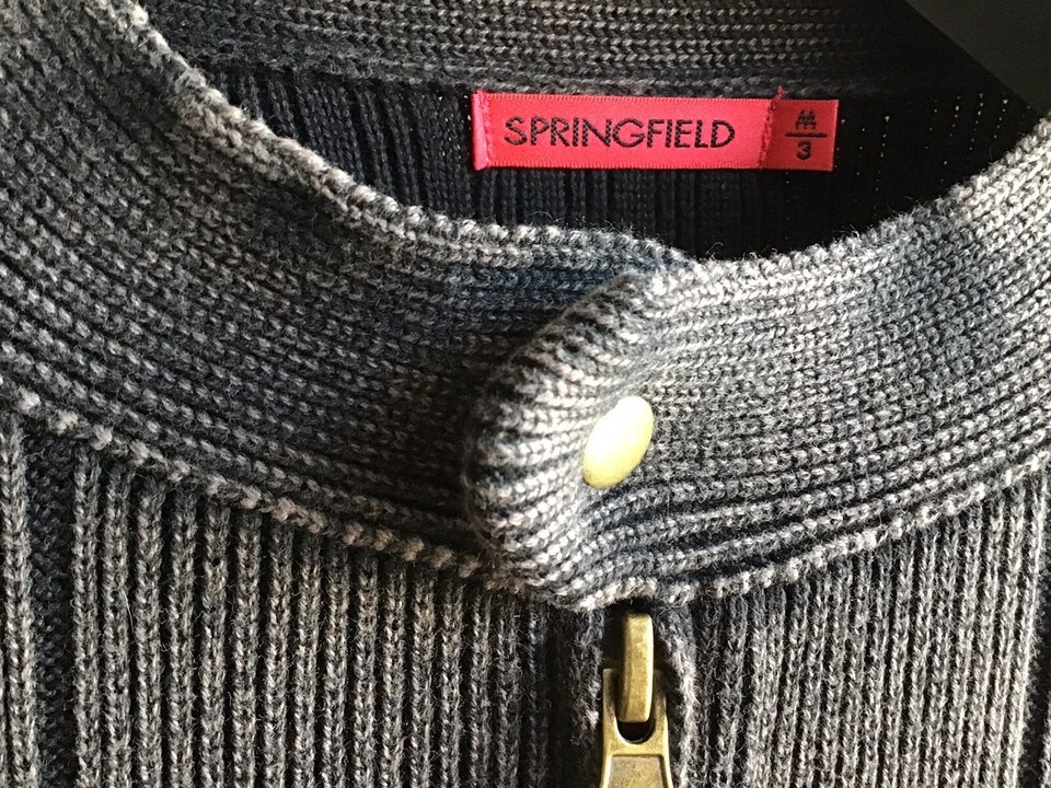 Springfield Men’s Jacket Size M Ziper In The Front Grey Color | eBay
