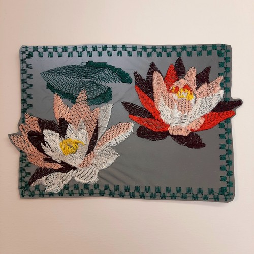 Water lilies flowers large reflective embroidered patch iron on | eBay