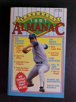 1991 BASEBALL ALMANAC SOFT COVER BOOK! NOLAN RYAN COVER! | eBay