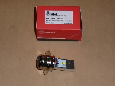 LUCAS 414 446 style LED 6V 12V HEADLIGHT BULB 60/55W TRIUMPH BSA NORTON ...