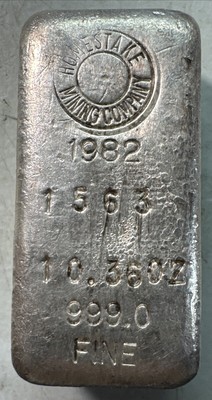 1982 Homestake Mining Company - 10.36 Ozt 999 Fine Silver Bar Serial ...