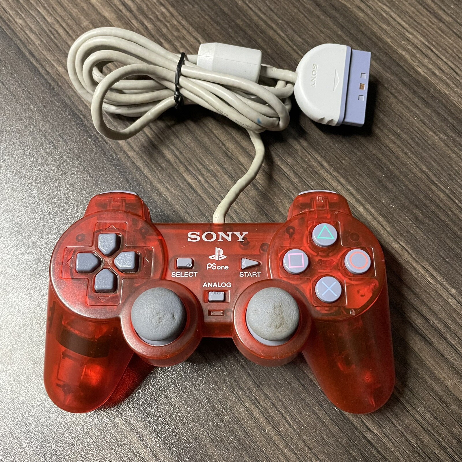Sony PlayStation 1 PS1 PSOne Clear Red Analog Controller SCPH-110 ...