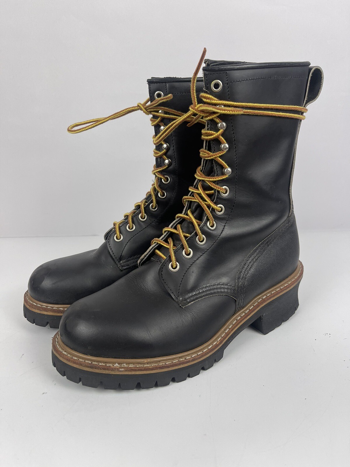 RED WING 699 Vibram Logger Boot Vintage Size 7.5 Leat… - Gem