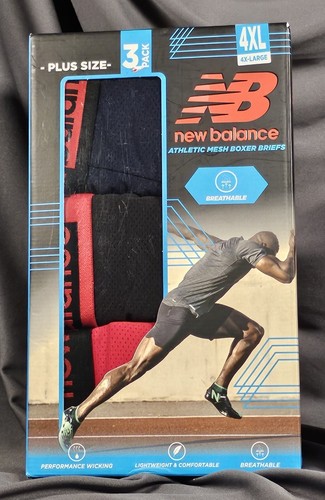 New Balance 3 Athletic Mesh Boxer Briefs 4XL Black Navy Red Lightweight ...